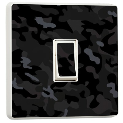 Black Camouflage Single Light Switch Vinyl Sticker | eBay