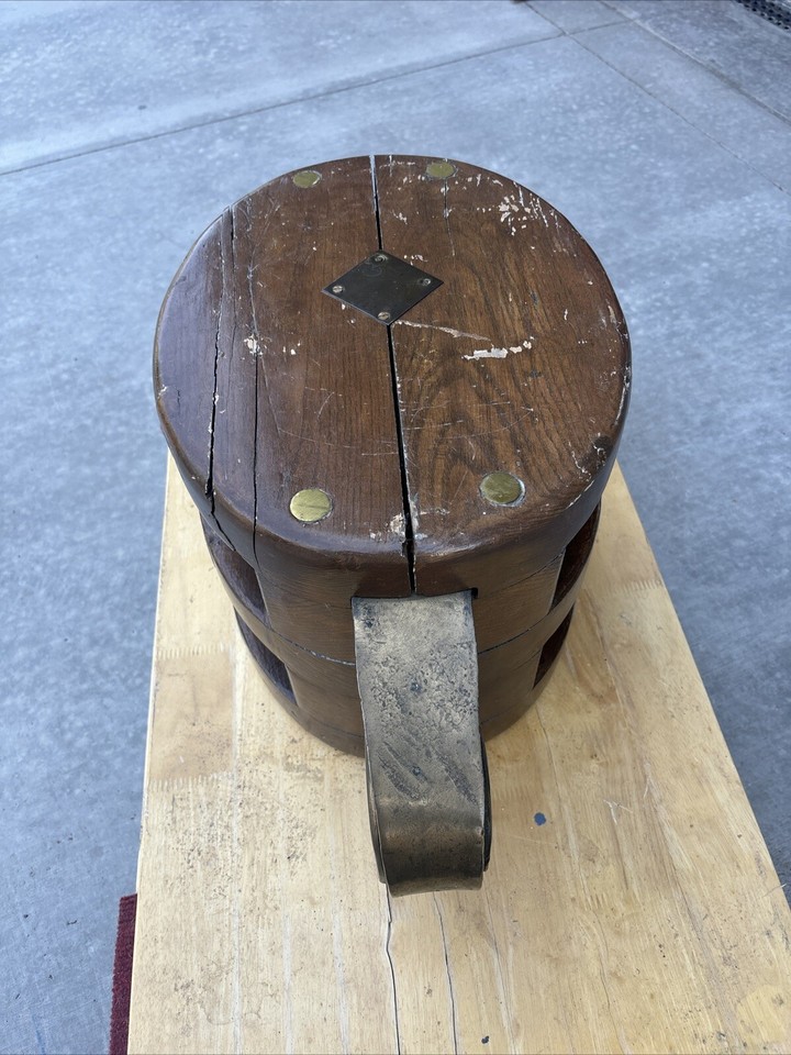 Nautical Rigging Block; Double-sheave; Double-Pulley; Wood Ships ...
