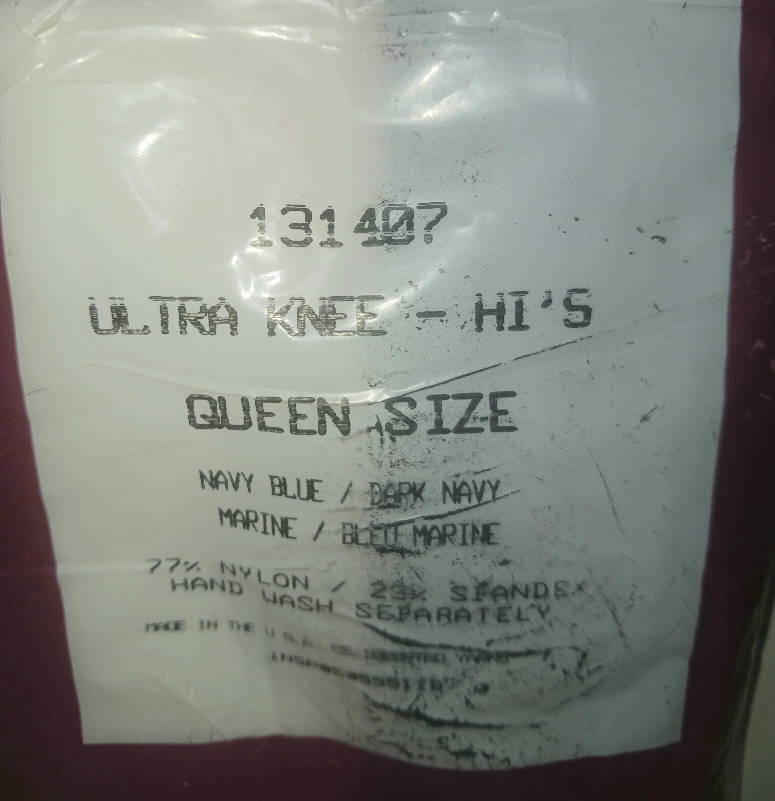 Silkies Queen Size Navy Blue Ultra Knee Highs 1 Pair NWT New 131407 USA ...