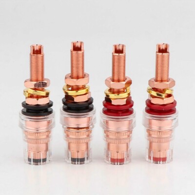 4Pcs Pure Copper Binding Post Amplifier Speaker Banana Female Terminal ...