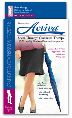 Activa Womens Compression Pantyhose 15-20 mmhg Hosiery Supports Sheer ...