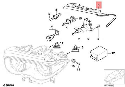 Genuine Gasket Headlight Right BMW Alpina B7 E65 E66 E67 730d 730i ...