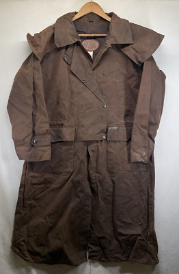 Outback Trading Co Duster Mens Medium Brown Oilskin Low Rider Bush ...