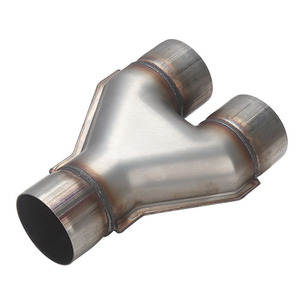 Y Pipe Exhaust Tip Dual 3" Inlet 3" Outlet Reversible Welded Stainless ...