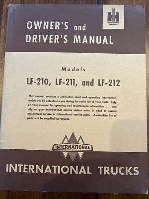 IH International Operators Owners Drivers Manual ORIGINAL OEM LF-210 ...