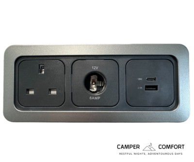 CBE/C-Line Campervan 240v, 12v, USB-A/USB-C - Triple frame for ...