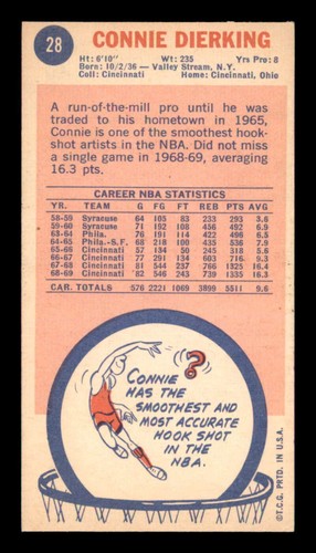 1969 Topps #28 Connie Dierking NM X3178257 | eBay