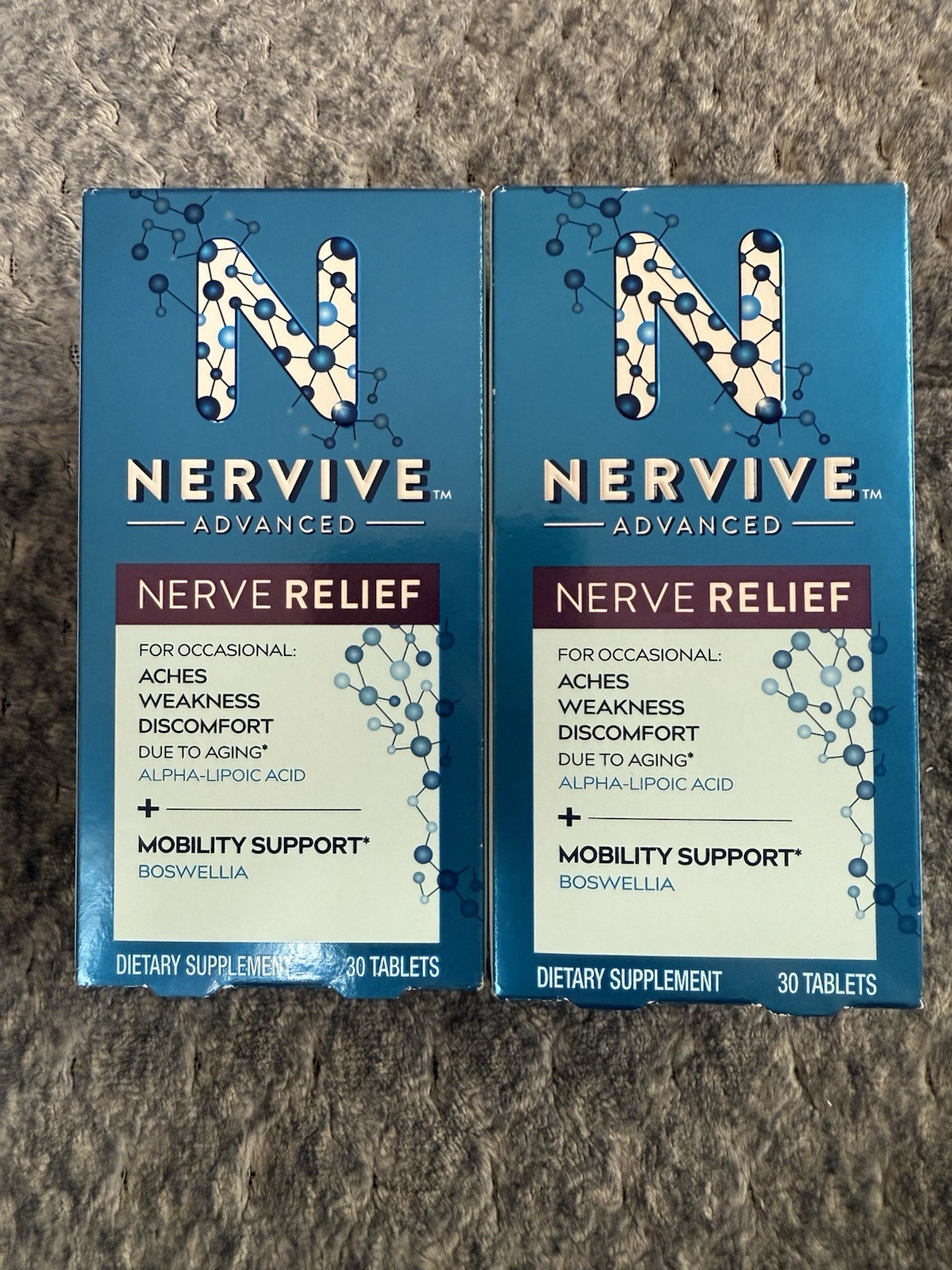 Lot Of 2 Nervive Advanced Nerve Relief 30 Tabs Ea Exp: 10/25 New ...