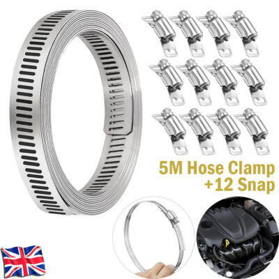 5M Stainless Steel Hose Clamp Large Adjustable Jubilee Clips with ...