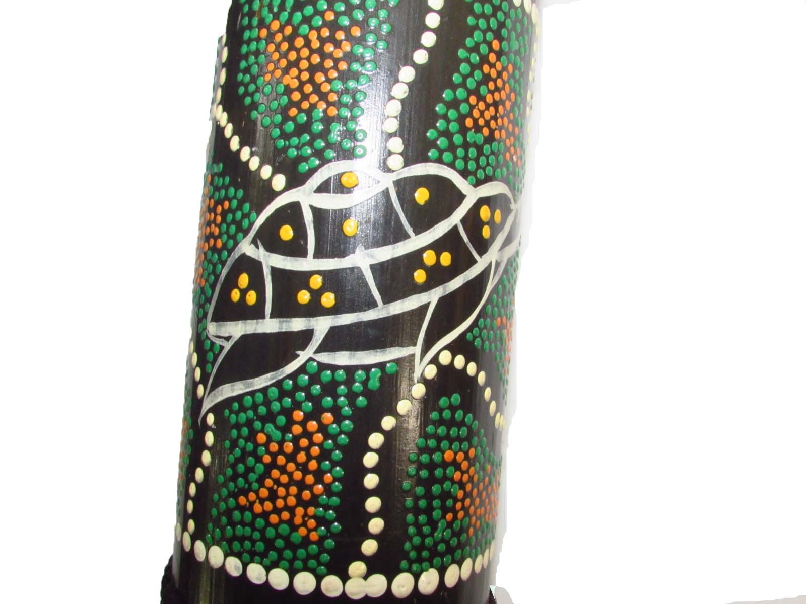 Hand Painted Bamboo and Coconut Small Djembe Style Drum World Bongo ...