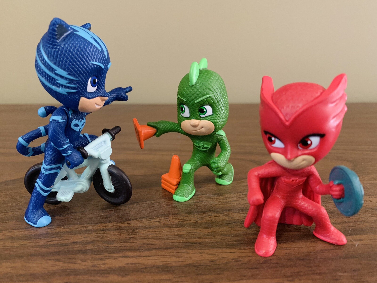 PJ MASKS LOT OF 3 Figures - Catboy W Bike, Gekko W Cones, Owlette W ...