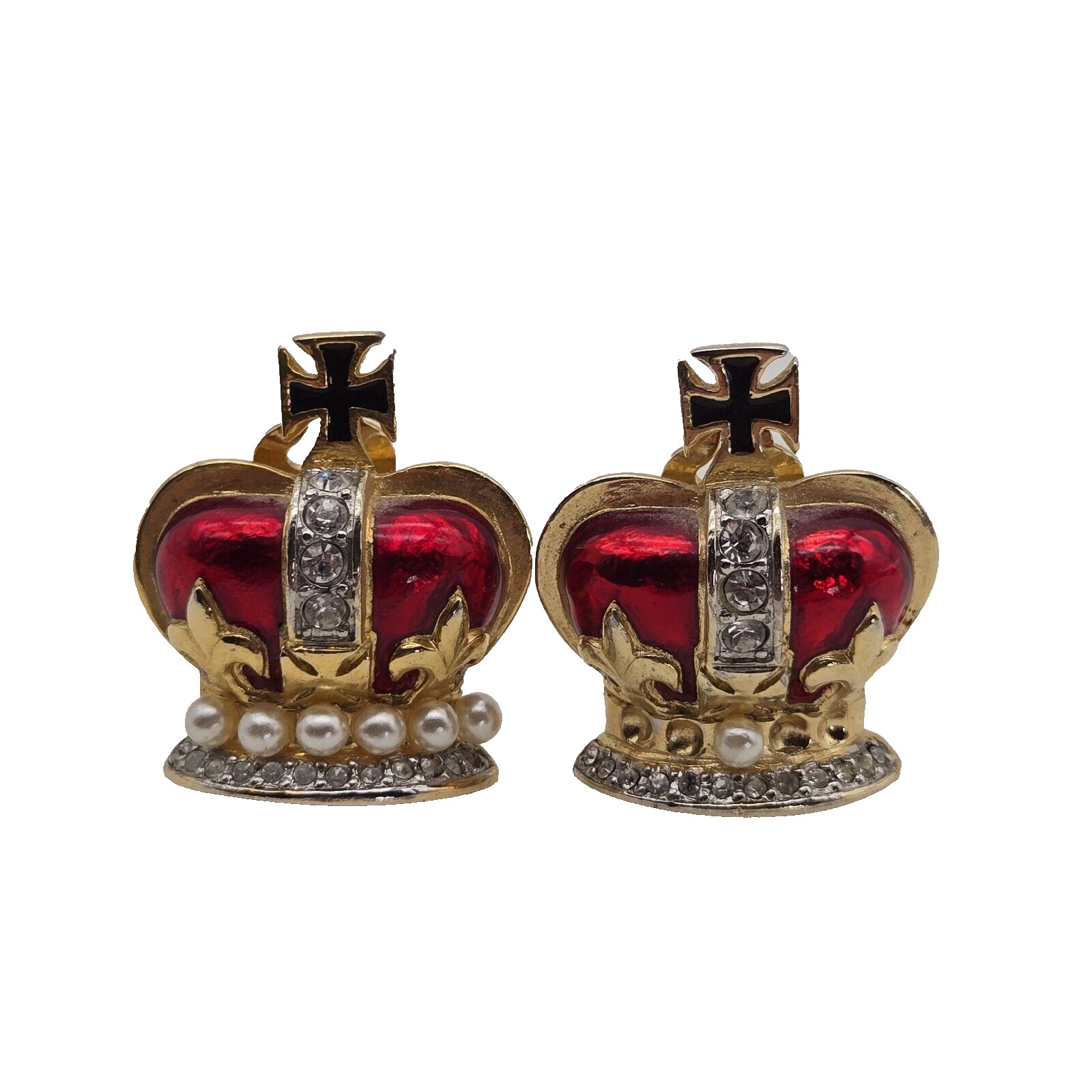 Butler & Wilson Crown Jewels Clip On Earrings Signed … - Gem