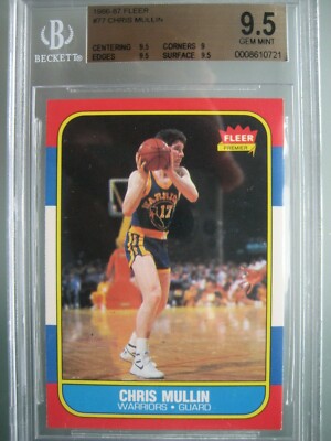 1986-87 Fleer #77 Chris Mullin Rookie Rc BGS 9.5 Gem Mint **HOF** 9/9.5 ...