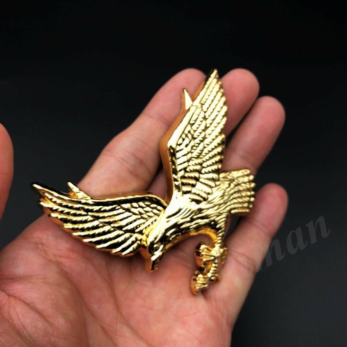 3D Golden Metal Eagle Hawk Car Trunk Rear Badge Decals Sticker New ...