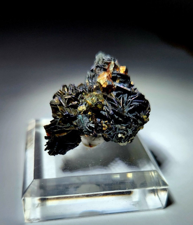 ***WOW-Sparkling Iridescent Covellite crystals w/ Pyrite, mine Butte ...