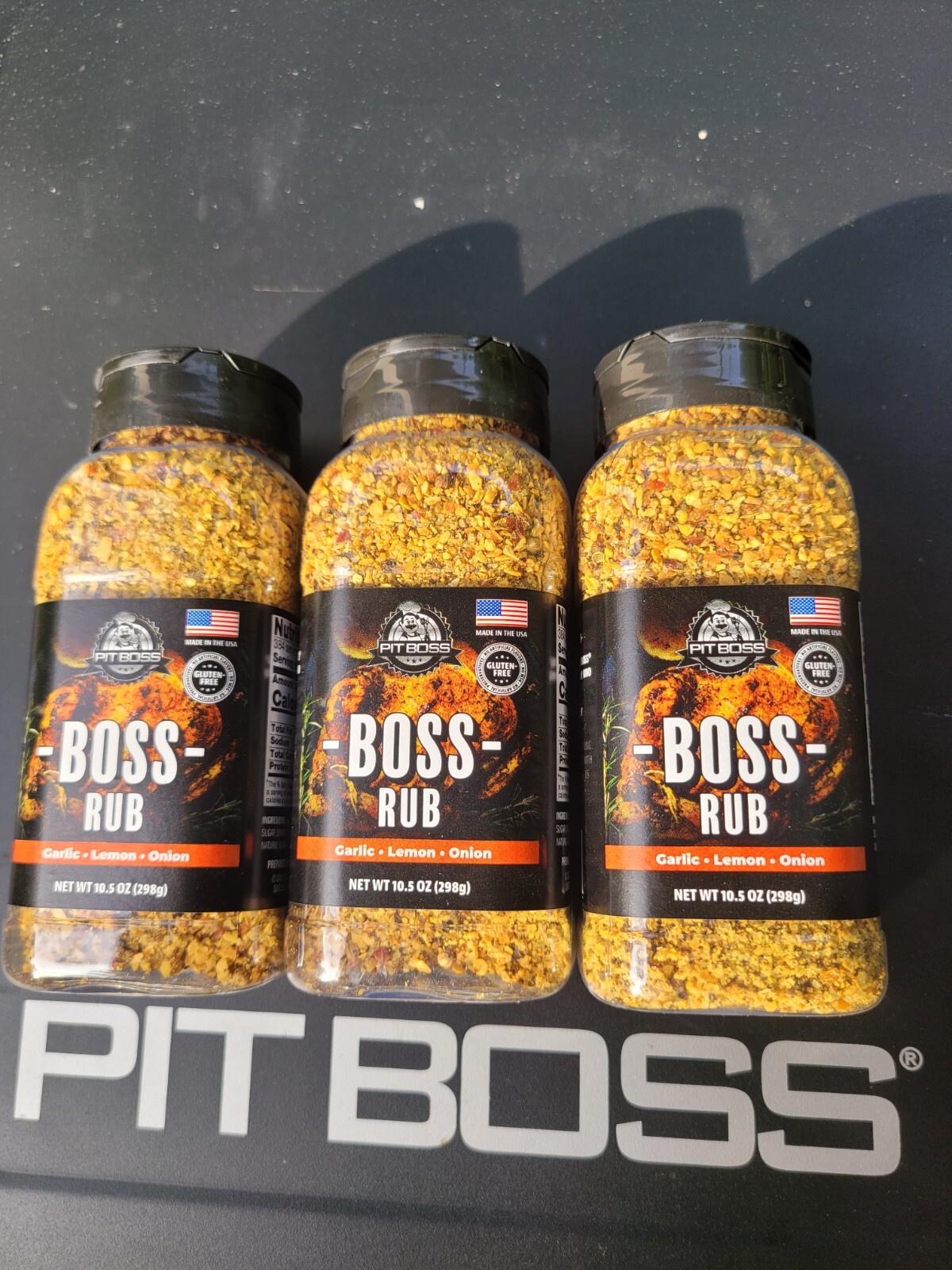 Lot of 3 Pit Boss Lg Seasoning Rubs Boss Rub × 3- 10.5 Oz. Each= 31.5 ...
