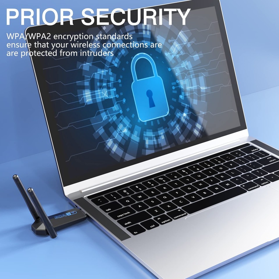 ElecMoga USB WiFi Adapter supports Windows 11/10/8.1/8/7, Mac OS 10.9 ...