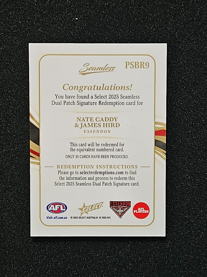 2025 Select Seamless Dual Patch Signature Redmption NATE CADDY/JAMES ...