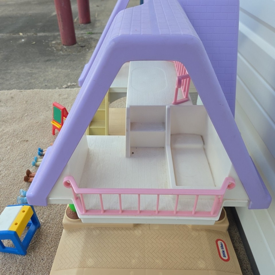 Vintage Lavender Roof Little Tikes 28” Doll House W Furniture ...
