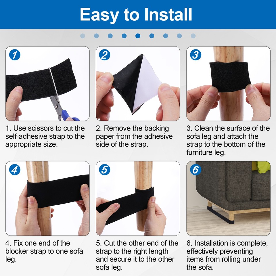 19.7 Feet x 2 Inch Under Couch Blocker, Nylon Under Furniture Blocker ...