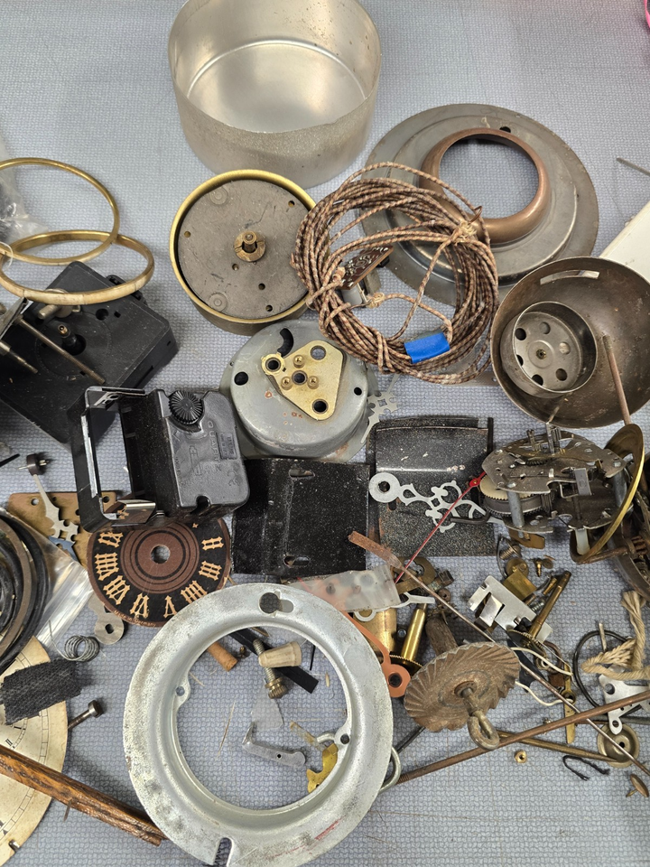 Large Assorted Vintage Clock Parts Lot - Watchmaker Repair Replacement ...