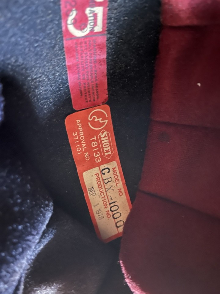 Rare Honda cbx helmet 1979 Hondaline helmet shoei Honda Super Sport CBX ...