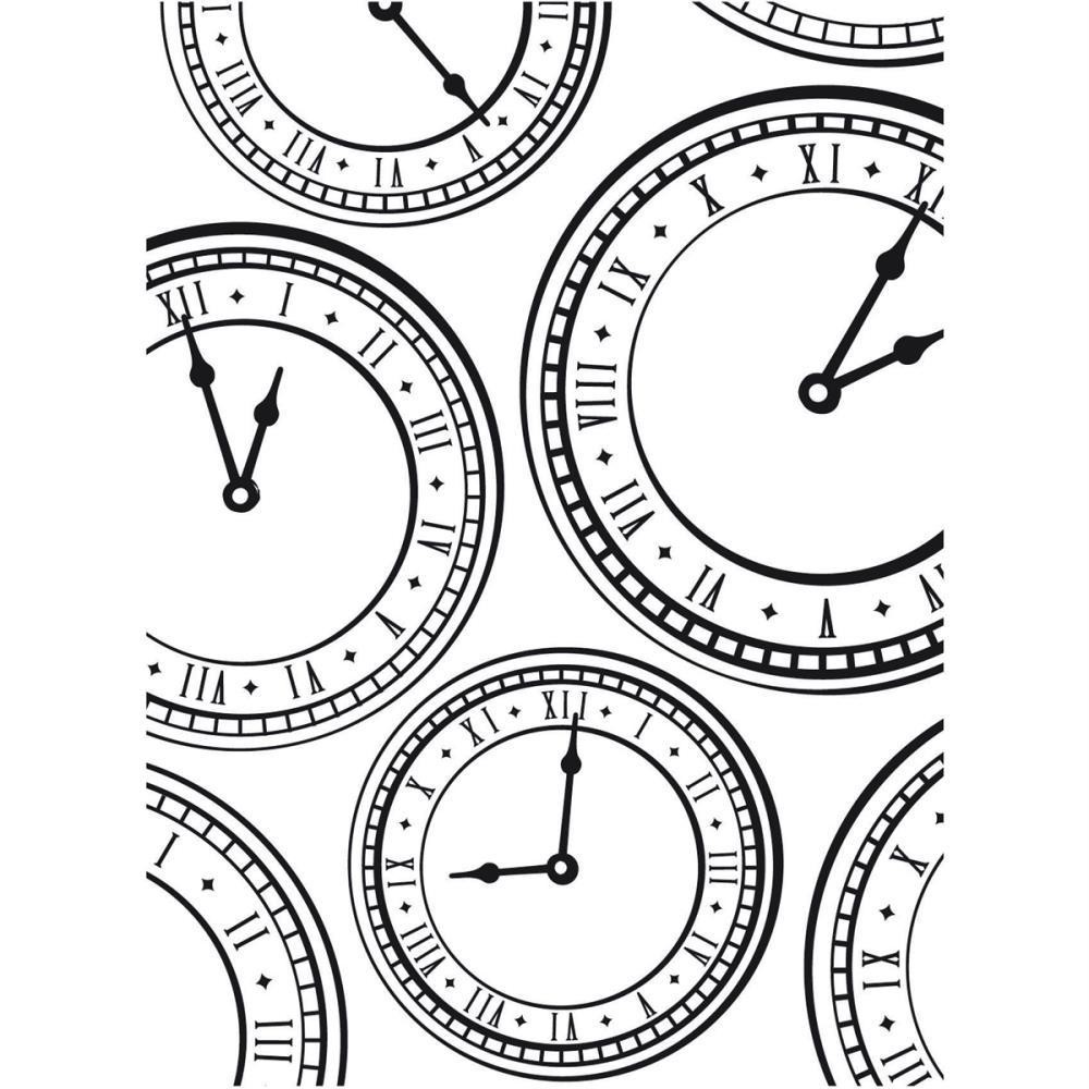 Darice Embossing Folder Clock Clocks Background A2 1218-01 082676295713 ...
