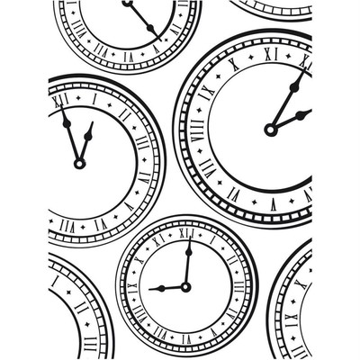 Darice Embossing Folder ~ CLOCK ~ Clocks Background A2 1218-01 ...