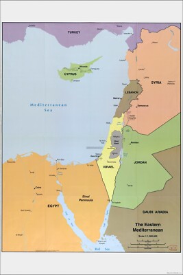 Poster, Many Sizes; Cia Map Of Egypt Israel Syria Jordan 1997 | eBay
