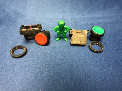 Schneider XB5 AA42 & XB5 AA31 Non-Illuminated Push Button (1 Red & 1 ...