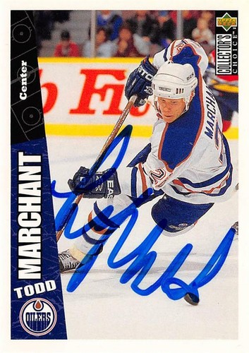 Todd Marchant autographed Hockey Card (Edmonton Oilers, SC) 1996 Upper ...