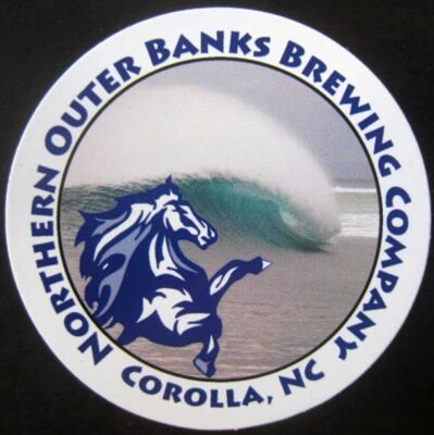 NORTHERN OUTER BANKS BREWING Beer STICKER Label w/ HORSE, Corolla NORTH ...