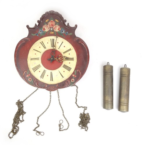Large Antique Black Forest Weight Driven Shield Wall Clock For ...