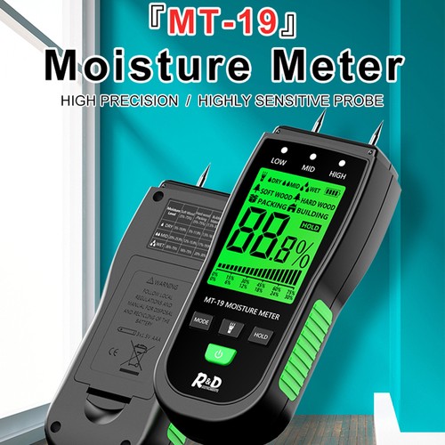 Digital Moisture Meter Wood Humidity Wall Hygrometer Timber Damp ...