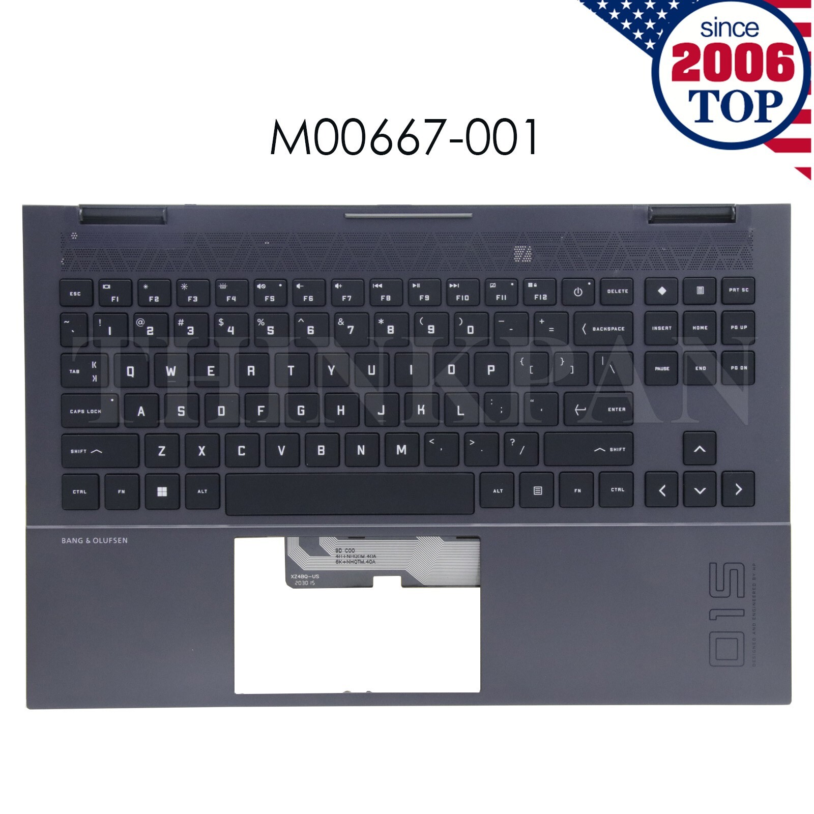 New HP Omen 15-EN 15-EK Laptop Palmrest RGB Backlit Keyboard M00667-001 ...