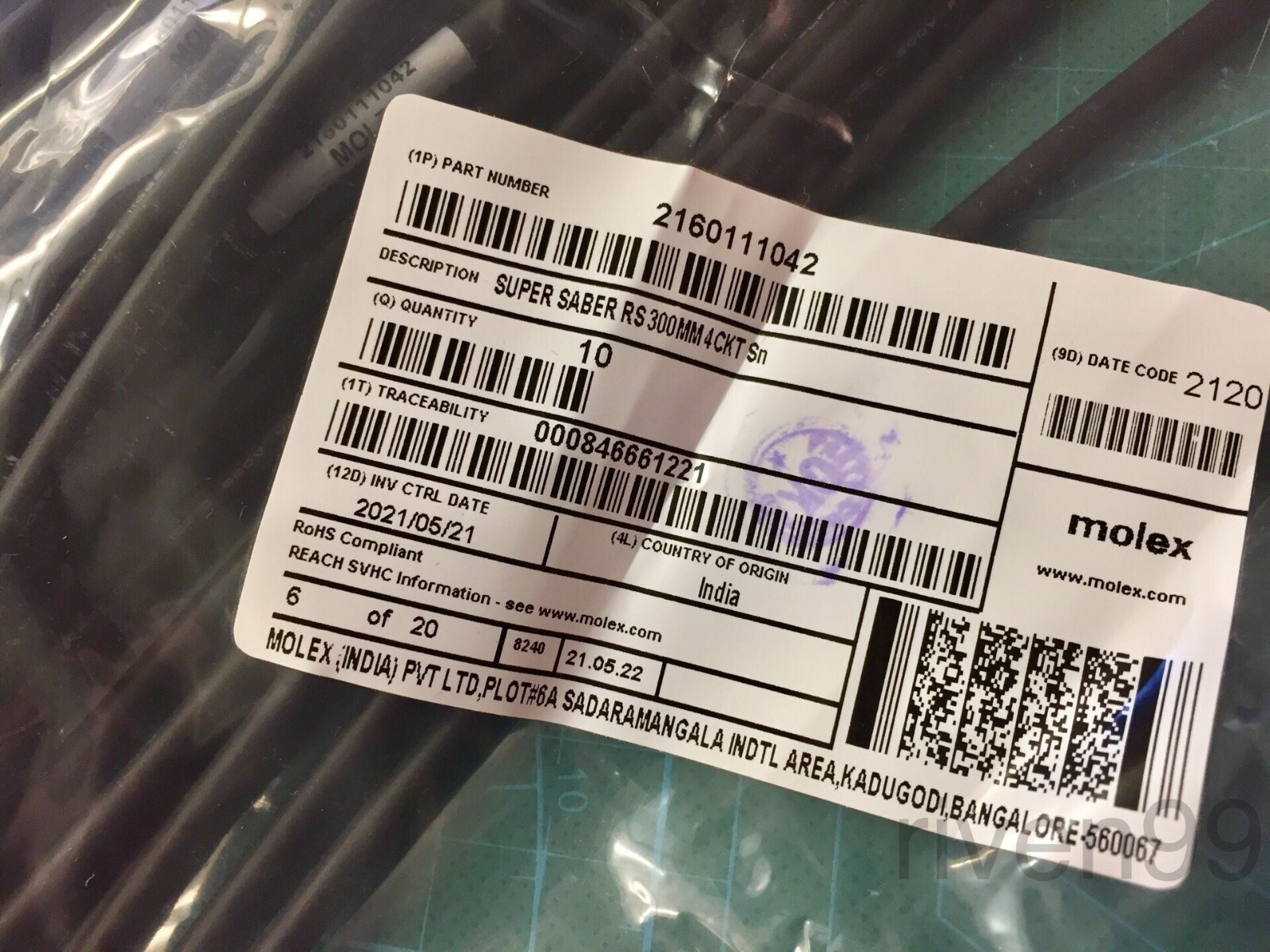 MOLEX Super-Sabre Wire Connector Cable Assembly, Female Receptacle ...