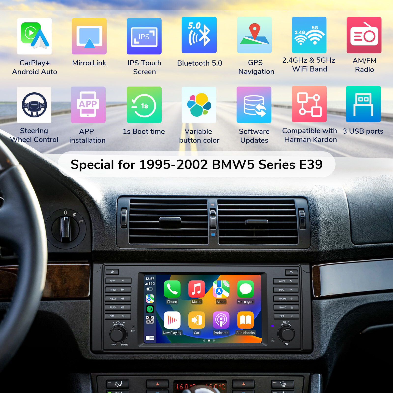 Eonon E39A13 7"Android 13 Car Stereo Radio GPS Navigation CarPlay for ...