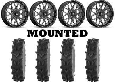 Kit 4 High Lifter Out&Back MaxD Tires 36x9-20 on MSA M45 Portal Black ...