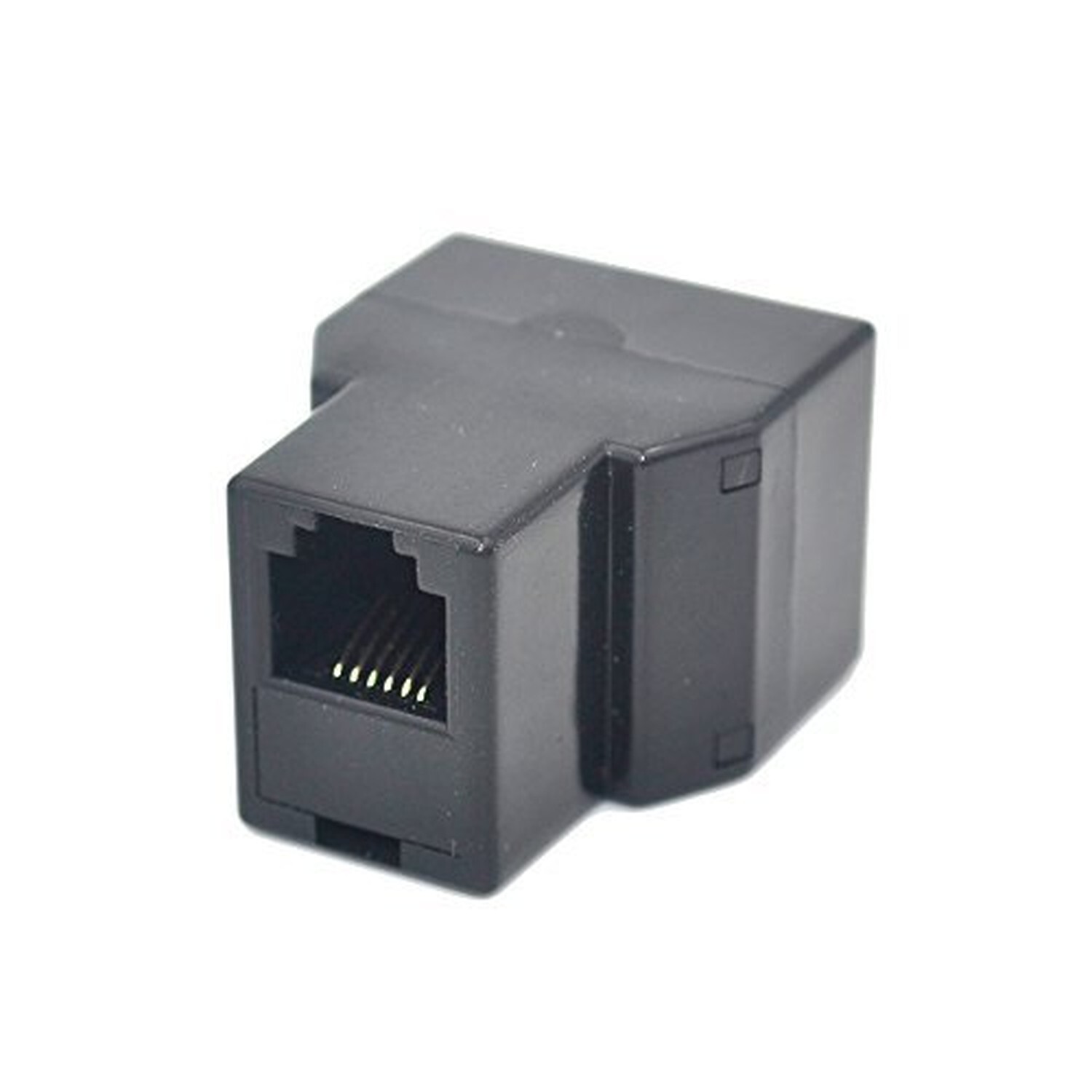 SMITON RJ12 6P6C 3Female Telephone Splitter Adapter Cable (Black) Black ...