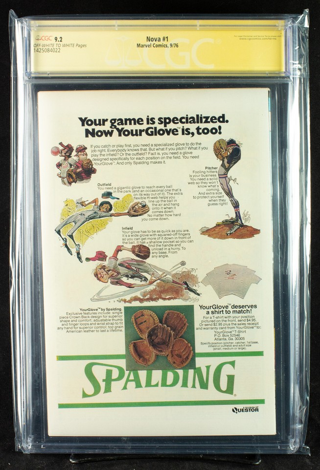 NOVA #1 (Marvel 1976) CGC 9.2 Signed STAN LEE HTF!!! FIRST Appearance ...