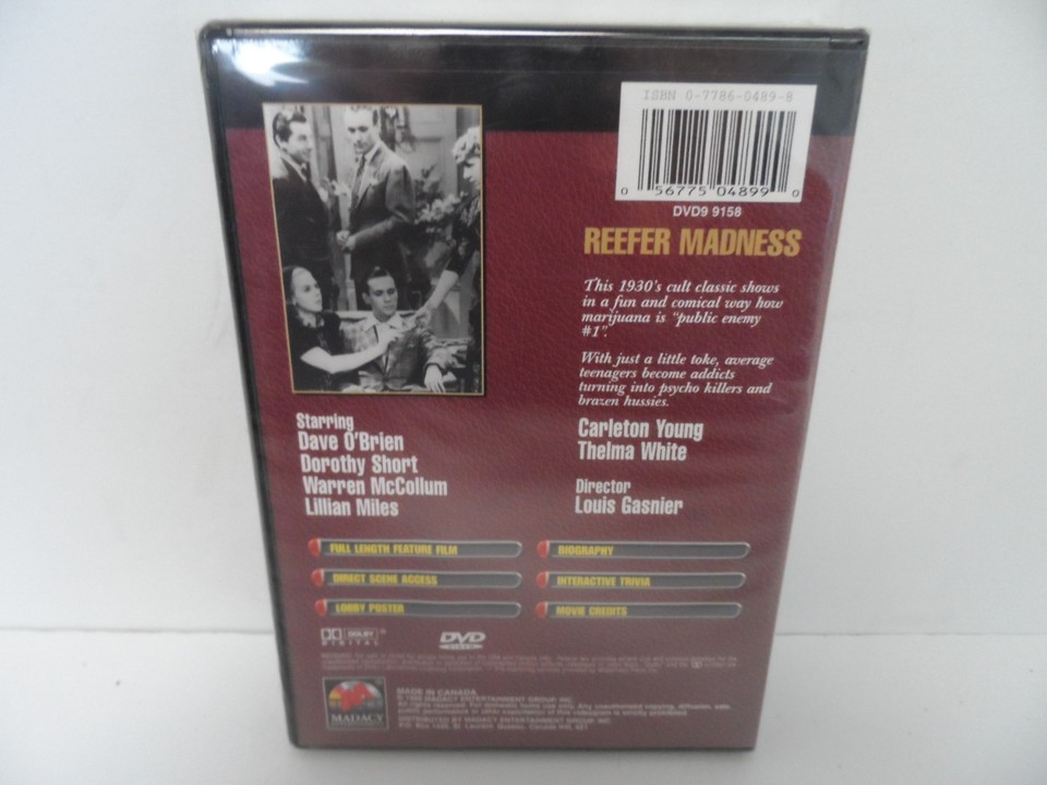 Reefer Madness - Excelsior Collectors Ed DVD | eBay
