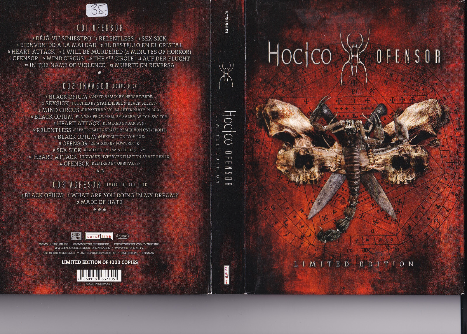 Hocico -Ofensor- 3xCD Limited Edition, DigiBook, Numbered near mint ...