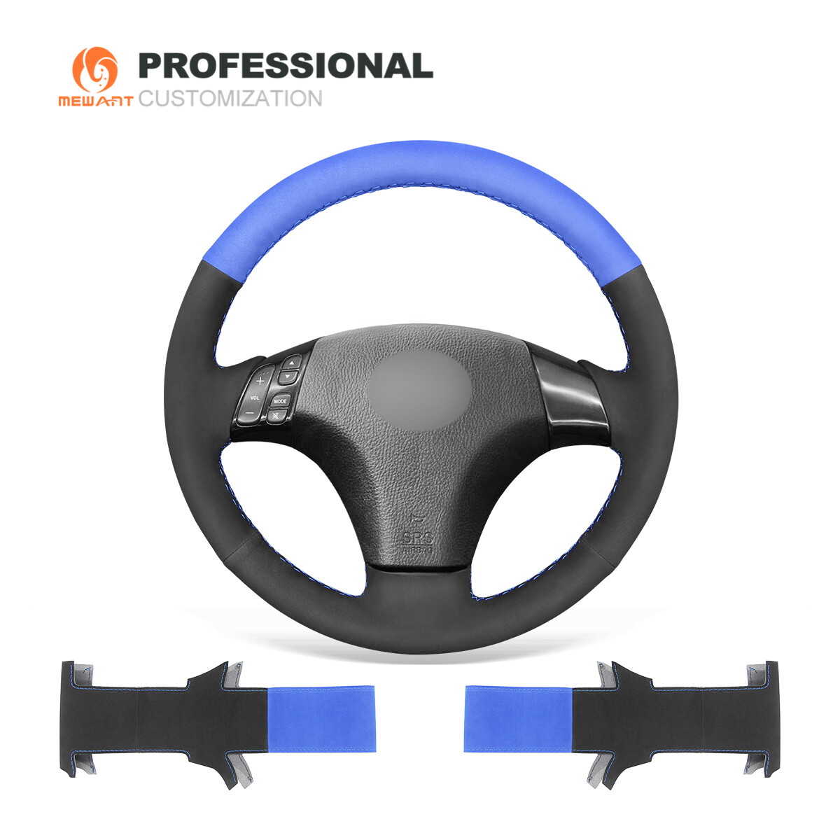 Black Blue Suede Steering Wheel Cover for Mazda 3 Mazda 6 Mazda 5 ...