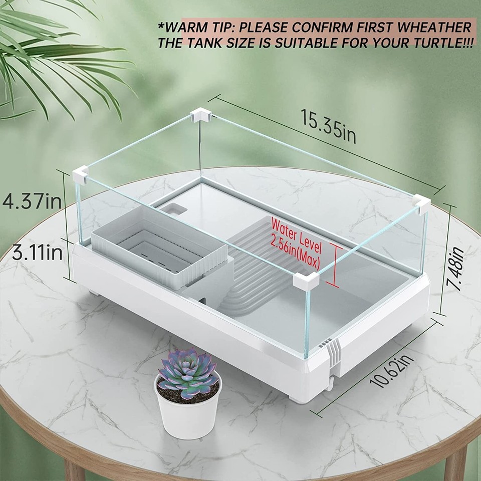 Glass Turtle Tank Aquarium Turtle Habitat Bottom Drain Design | eBay