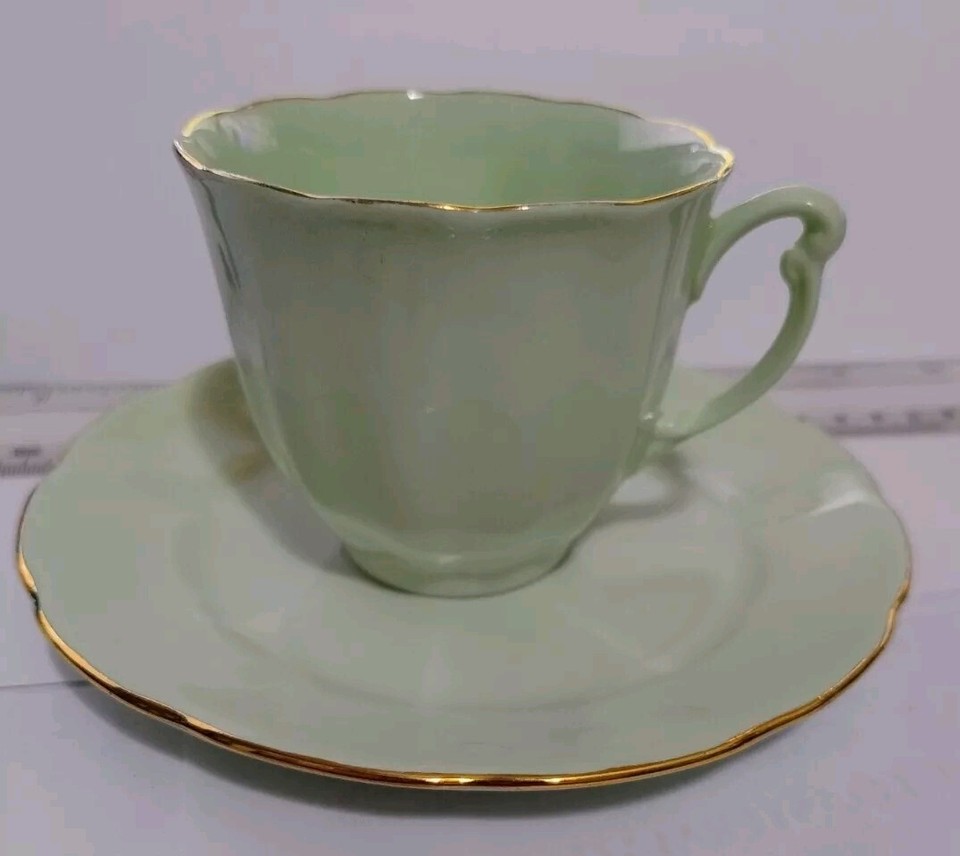 Glade Green Bone China English Cup, Saucer Vintage & Plate. No Chips Or ...