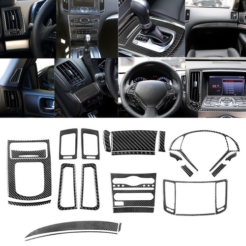 Carbon Fiber Interior Decorative Cover Trim Set Fit For Infiniti G37 ...