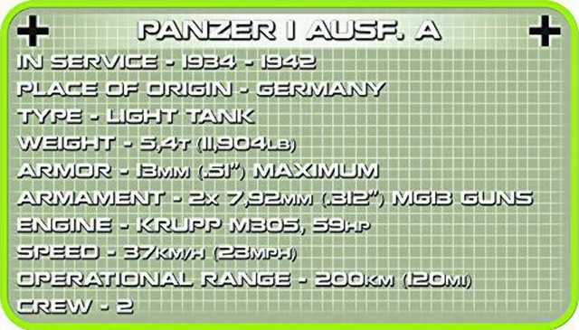 COBI 2534 Panzer I Ausf.a Building Blocks Grey for sale online | eBay