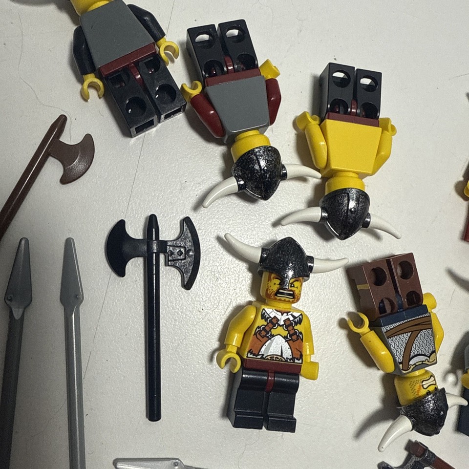 LEGO Castle Viking Minifigure Lot Shields Horned Helmets Vintage 10 Figures | eBay