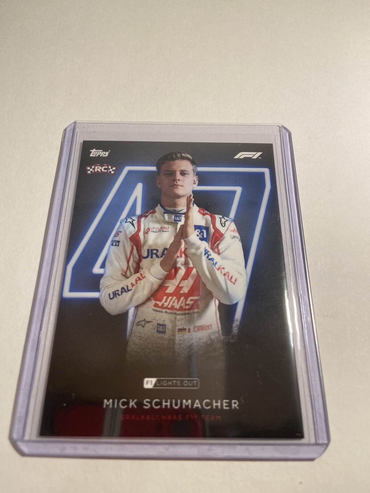 Mick Schumacher RC Rookie Card Portrait 2021 Topps Lights Out Formula 1 ...