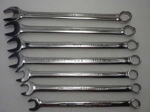 ARMSTRONG Tools Combination Wrench set ARMALOY USA x7 long arm SAE 3/8 ...